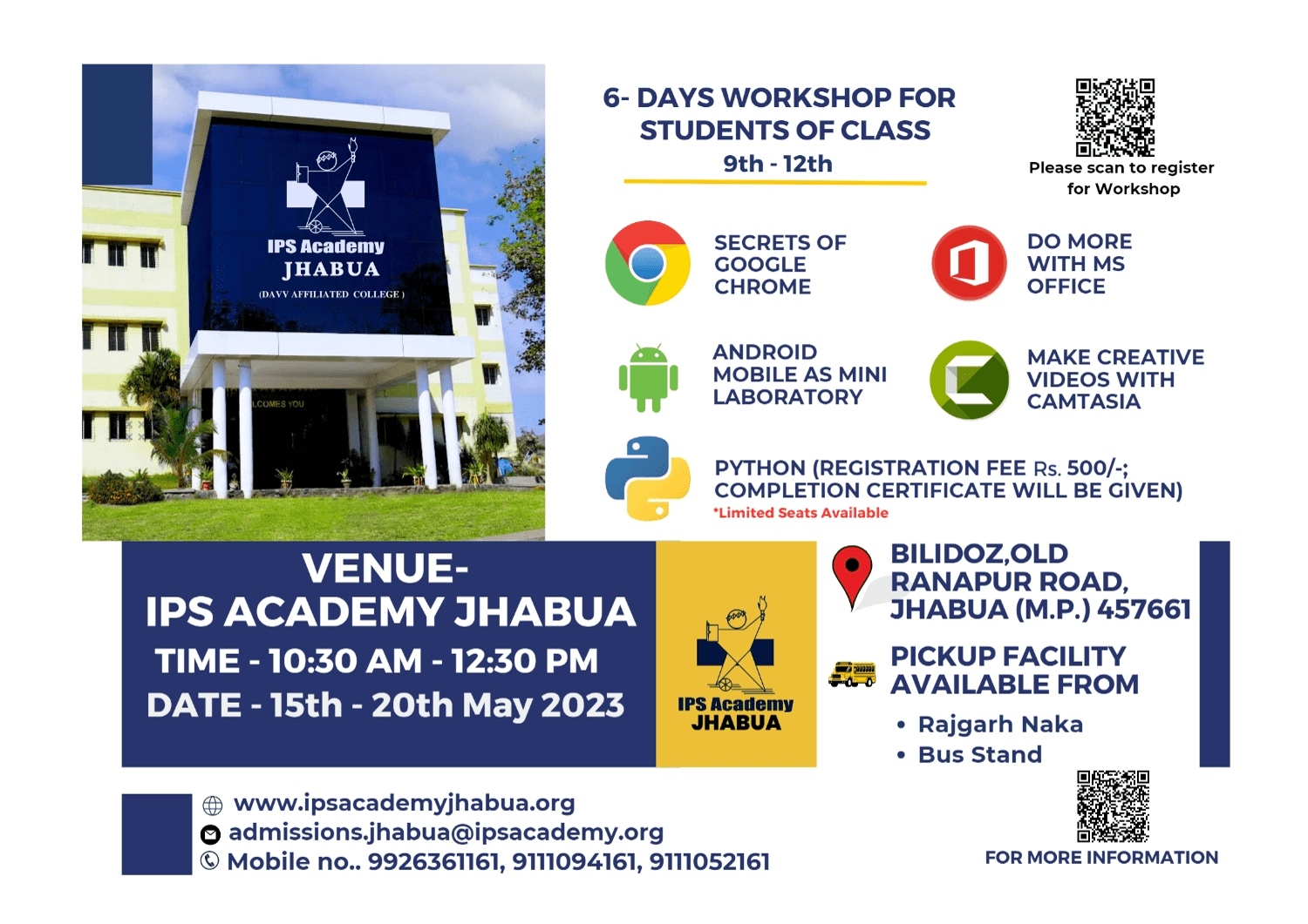 Upcoming conferences/ workshops – IPS Academy Jhabua